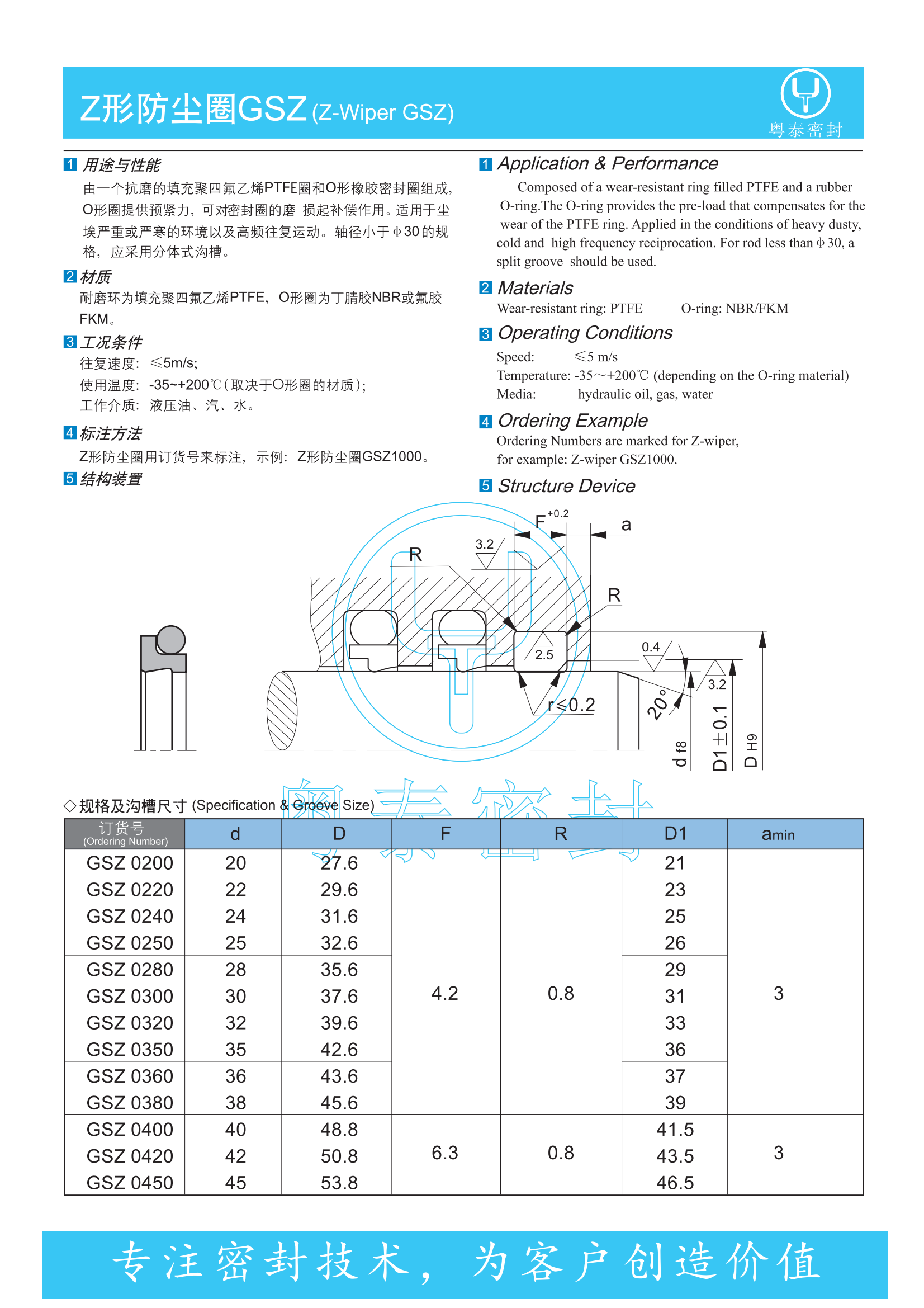 Z形防尘圈 GSZ - 广州粤泰密封科技有限公司